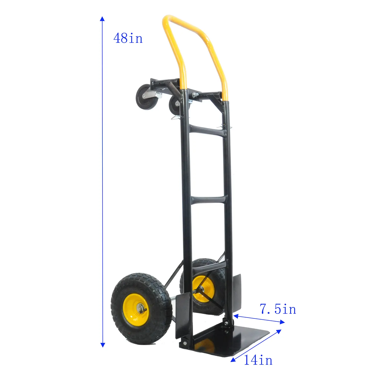 Hand Truck Dual Purpose 2 Wheel Dolly Cart and 4 Wheel Push Cart with ...